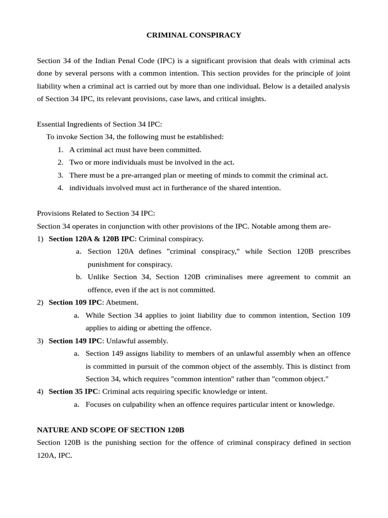 CRIMINAL CONSPIRACY Research | PDF | Aiding And Abetting | Crimes