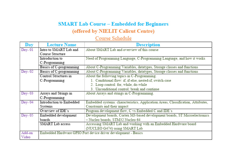 Course Schedule_1 | PDF
