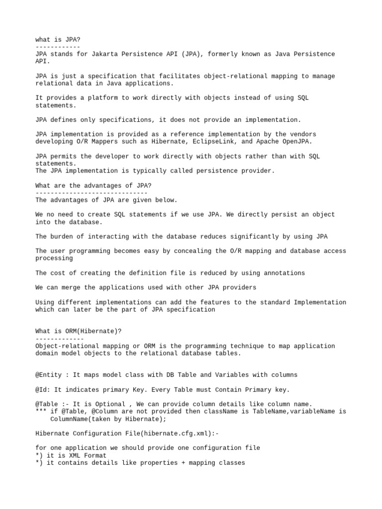 Understanding Jakarta Persistence API (JPA) | PDF | Computer ...