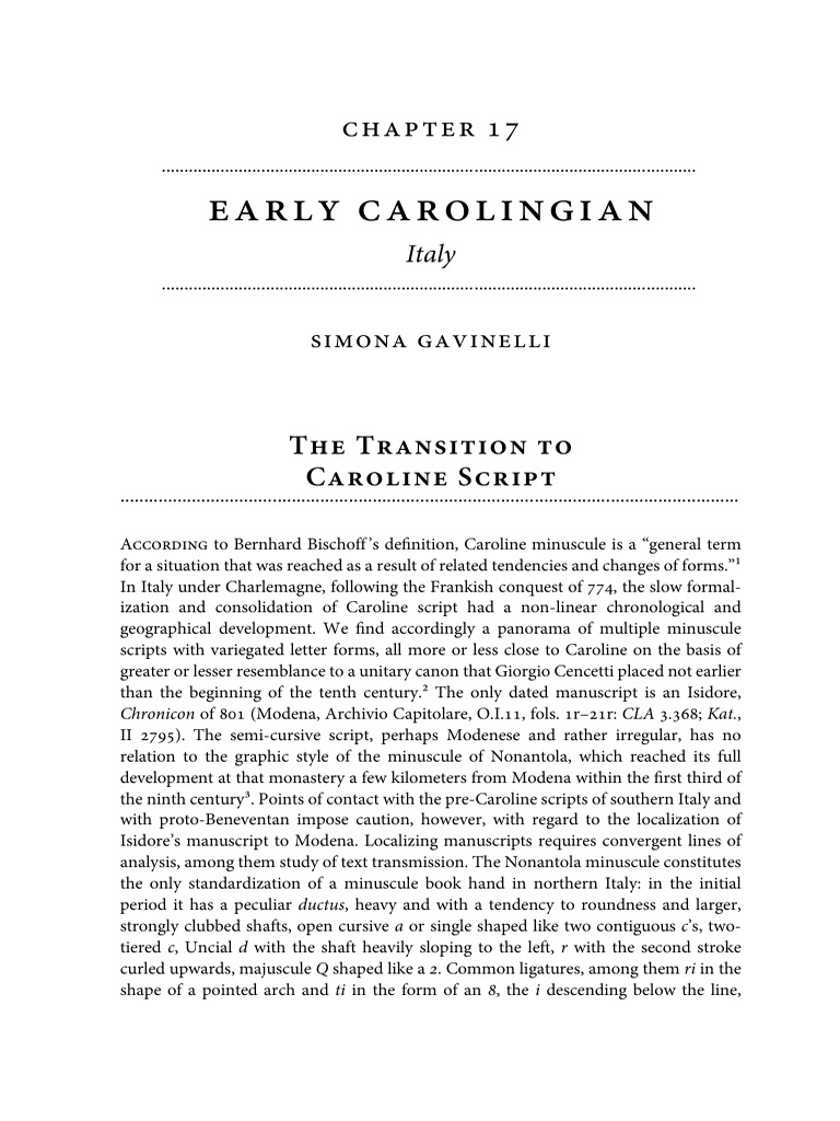 Caroline Script in Early Italy | PDF | Manuscript | Letter Case
