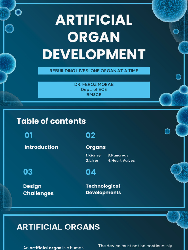 BFE - Artificial Organ Development (Dr. FM) | PDF | Biology | Organ ...