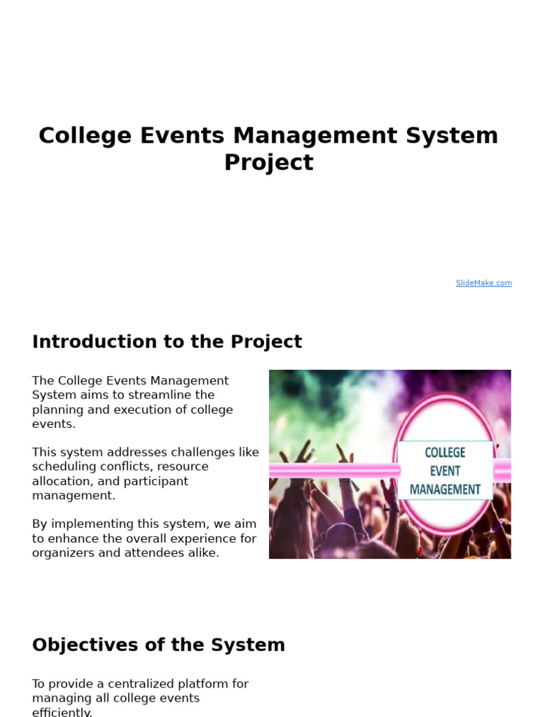 College Events Management System Project | PDF | Usability ...