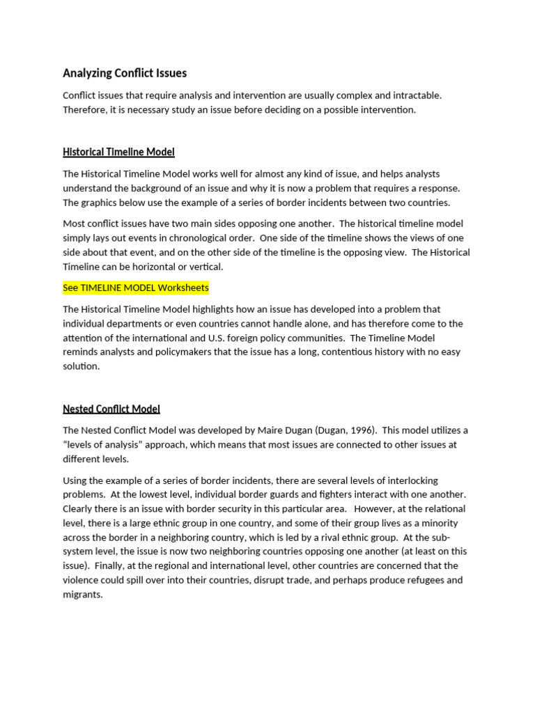 Commentary Week 1 Analyzing Conflict Issues | PDF