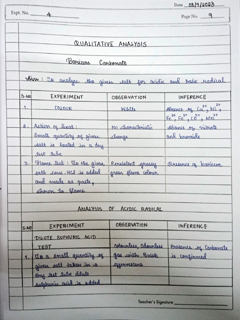 chemistry practical class xi | PDF