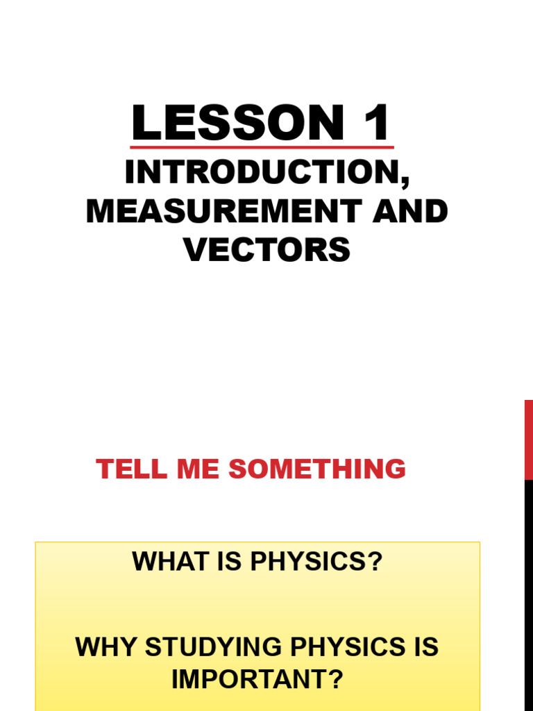 Lesson 1 - Measurements and Vectors - 084743 - 095450 | PDF | Physics ...