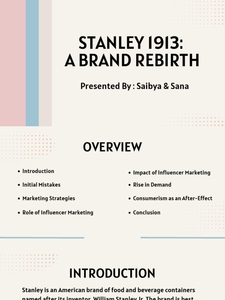 stanley ppt | PDF | Marketing | Brand