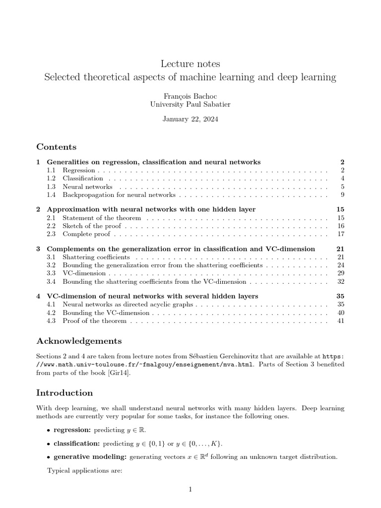 Machine Learning and Deep Learning Theory | PDF | Artificial Neural ...