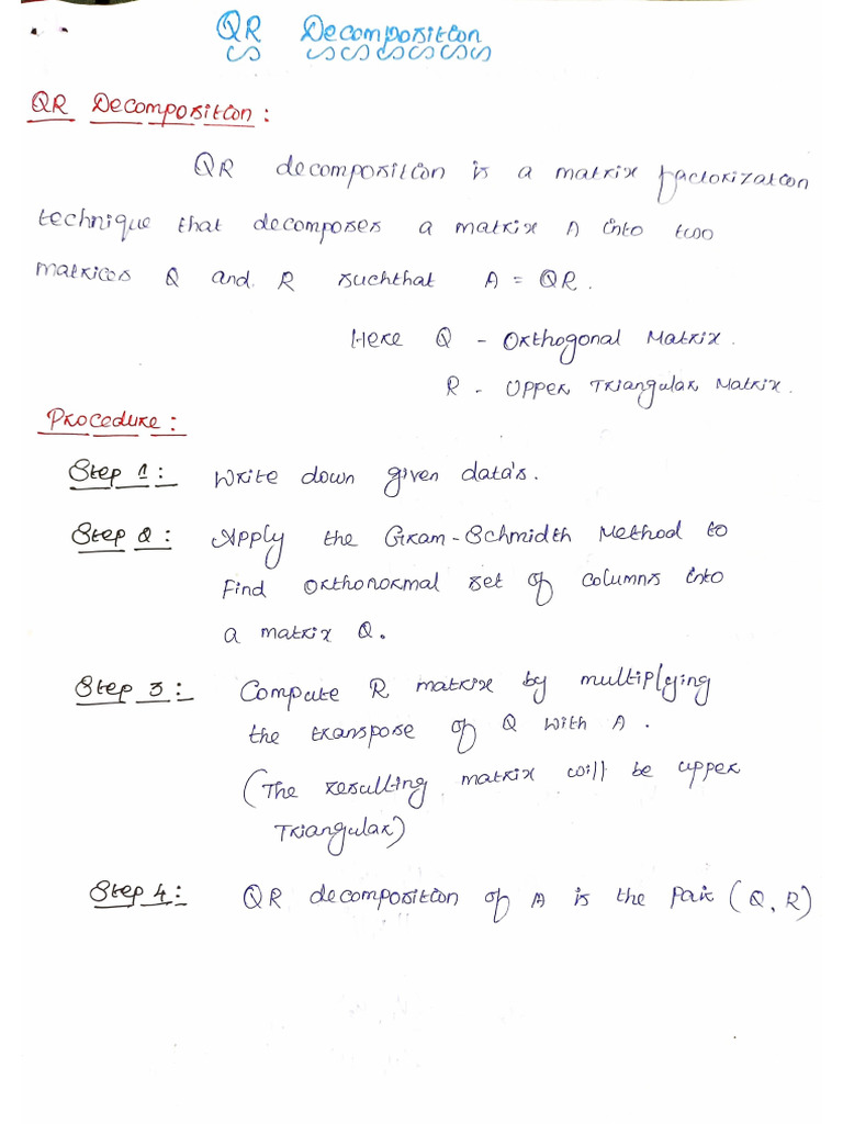 QR Decomposition Problems | PDF