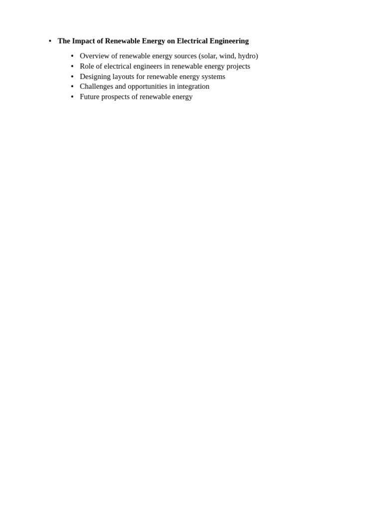 The Impact of Renewable Energy On Electrical Engineering | PDF