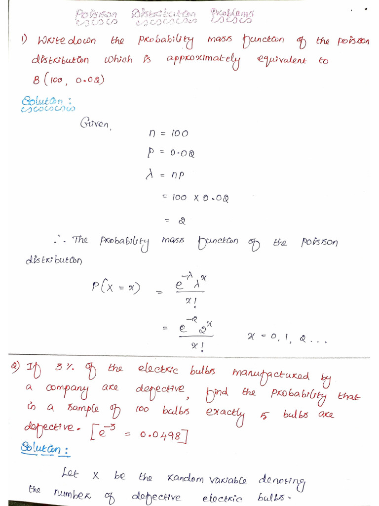 Poisson Distribution Problems | PDF
