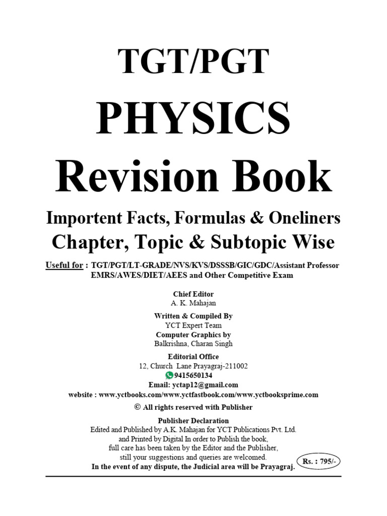 TGT/PGT Physics Revision Guide | PDF | Accuracy And Precision ...