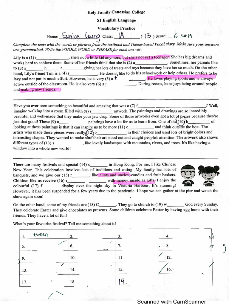 s1 English Vocabulary's | PDF