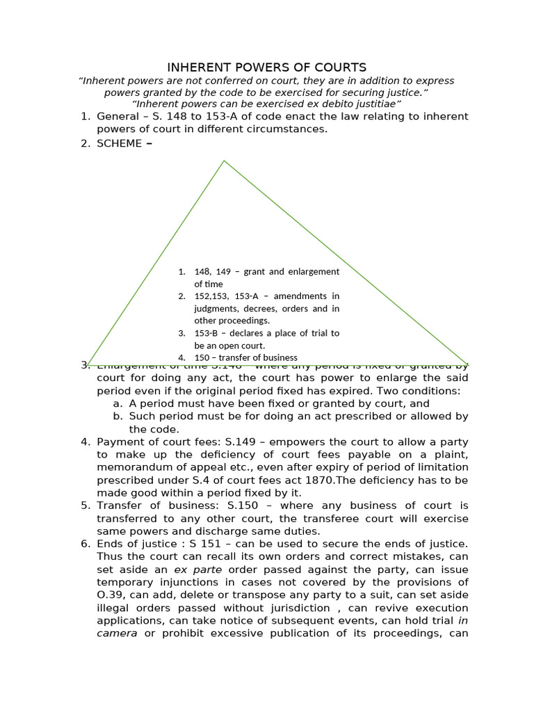 Inherent Powers of Courts Explained | PDF | Lawsuit | Judgment (Law)
