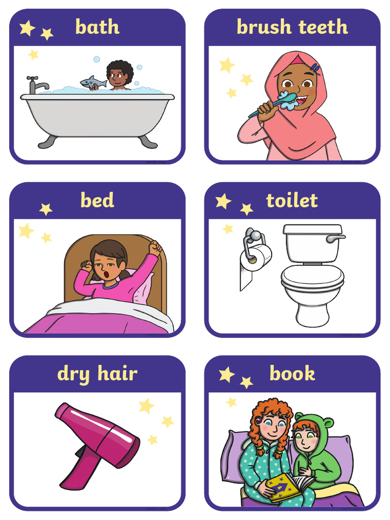 Bedtime routine cards ver2 | PDF