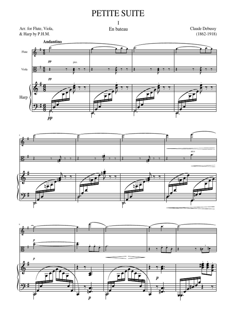 IMSLP883100-PMLP11272-Petite Suite - Claude Debussy Harp | PDF