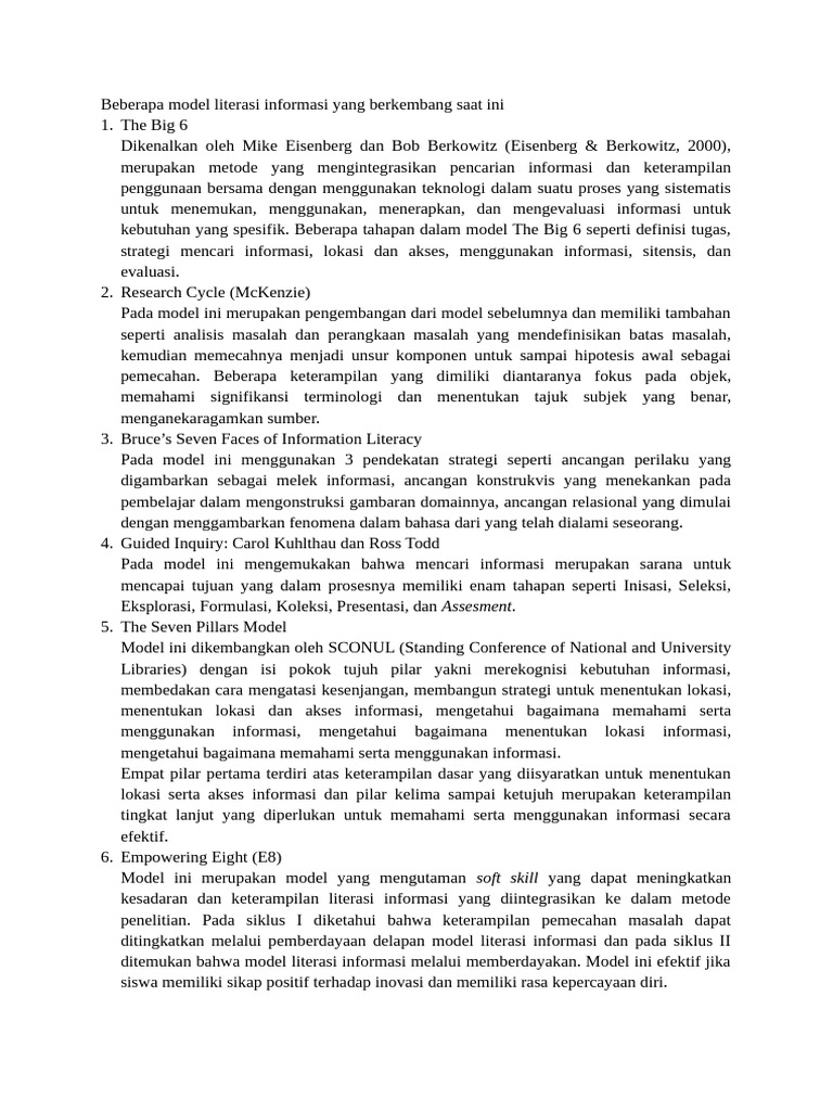 Model Literasi Informasi Terkini | PDF