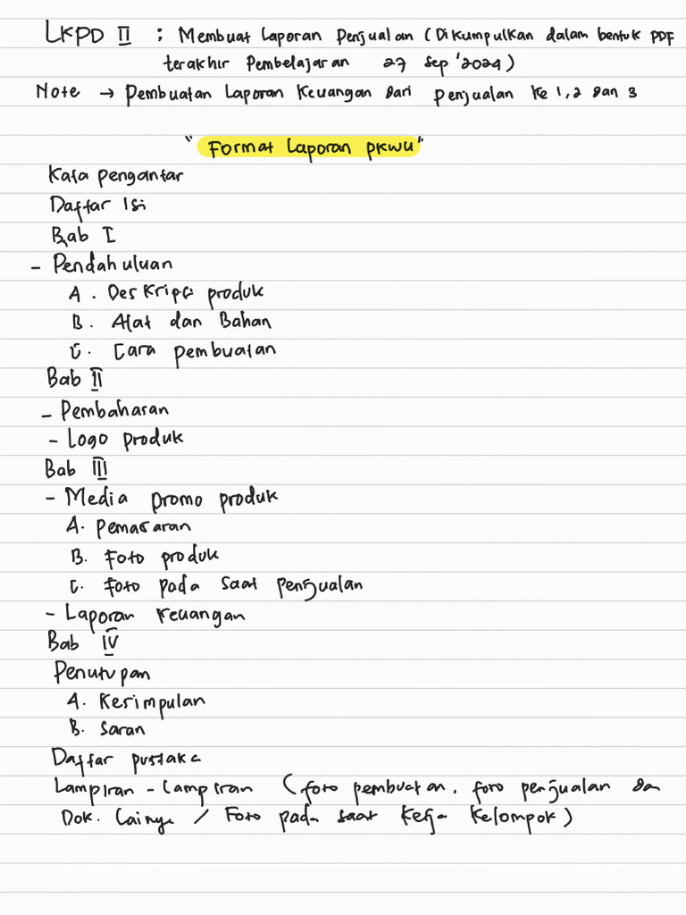 LKPD II PKWU ( FORMAT LAPORAN PENJUALAN ) | PDF