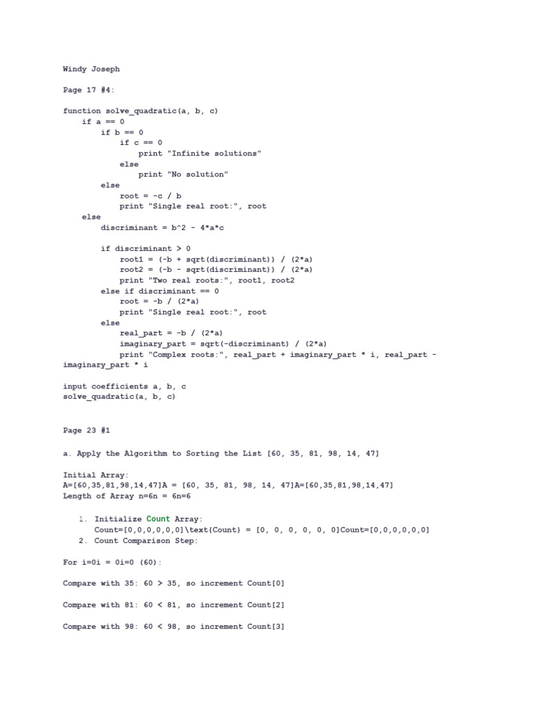Count | PDF | Complex Number | Algorithms And Data Structures