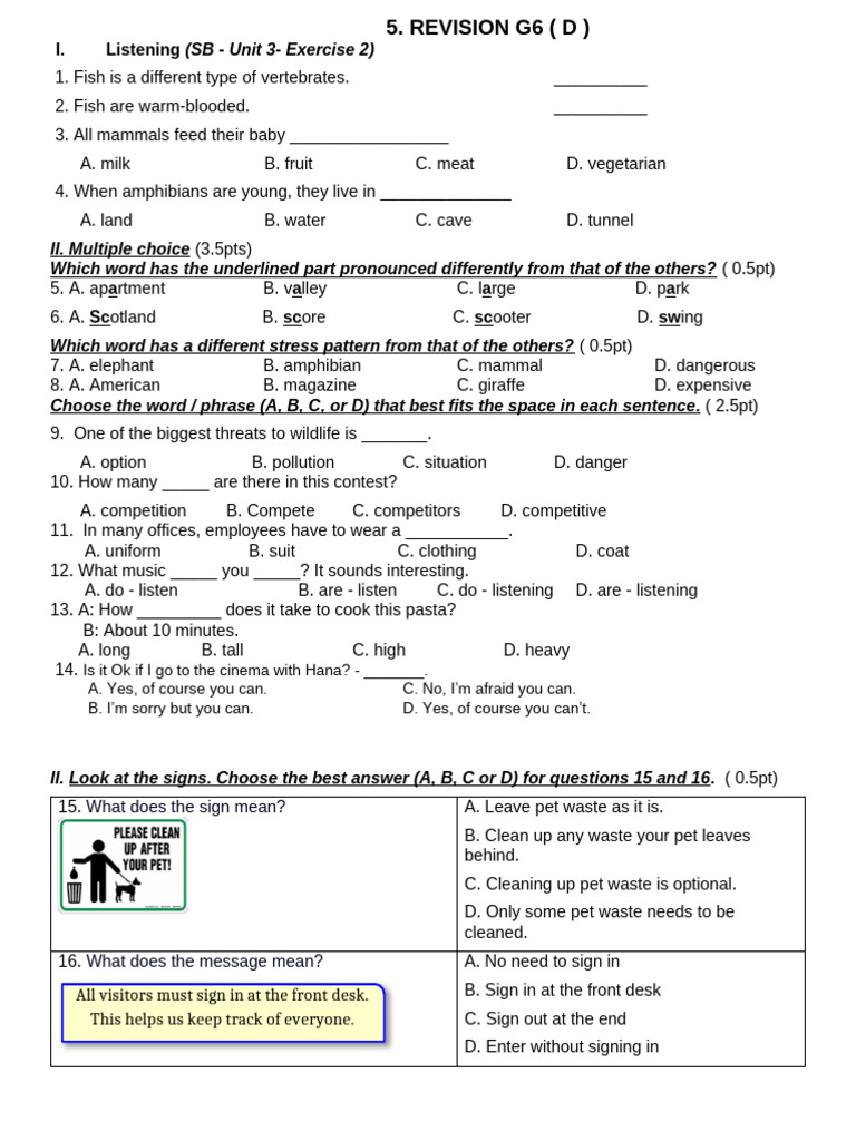 Revision G6 Diep | PDF | Second Language | Fluency