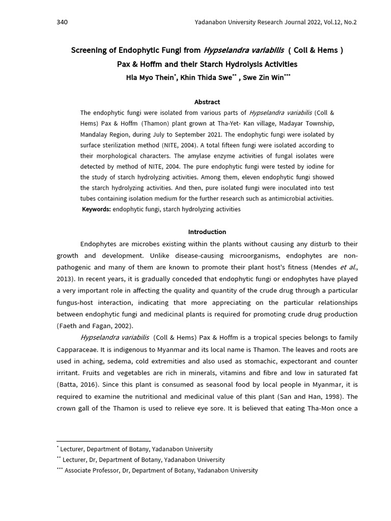 Hla Myo Thein (1) | PDF | Fungus | Flowers