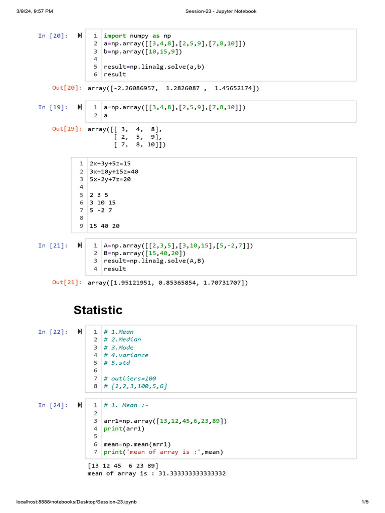 Session-23 - Jupyter Notebook | PDF | Arithmetic | Mathematics