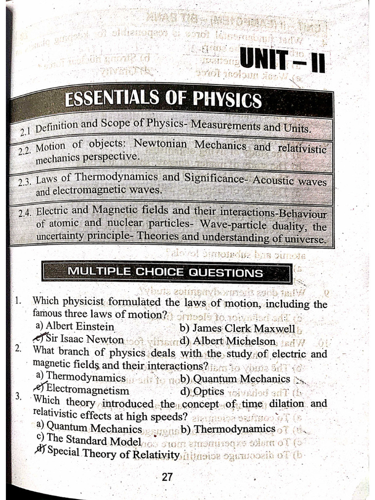 Essential d1s Phy m3 With Answers | PDF