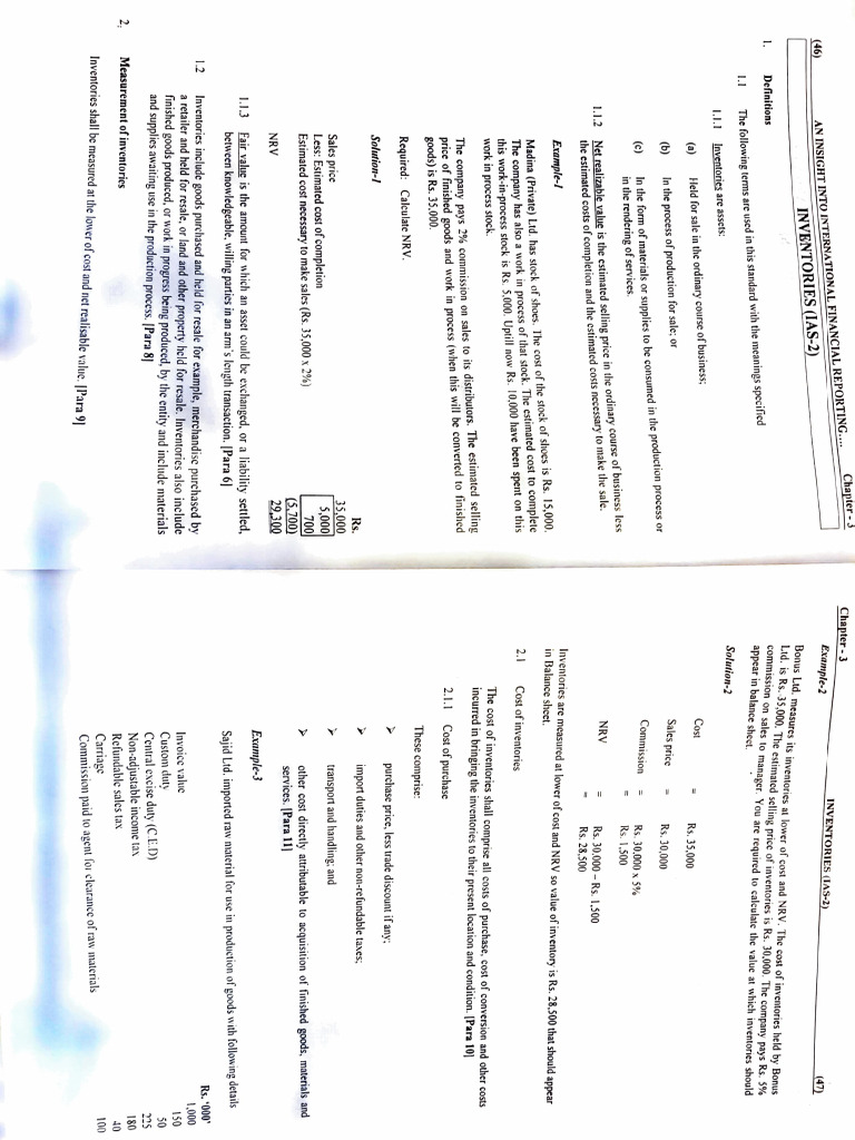 IAS 2 Inventory Notes | PDF | Inventory | Cost