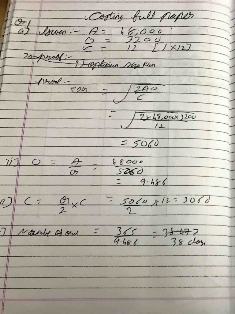 Costing 1 | PDF
