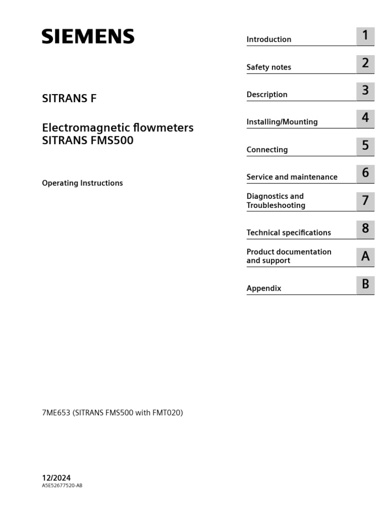 A5E52677520en SITRANS FMS500 OI en-US | PDF | Flow Measurement | Electromagnetic Induction