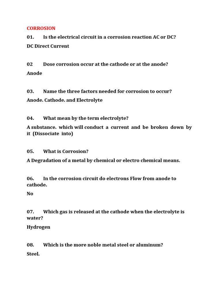 Coating Question and Answers | PDF | Corrosion | Paint