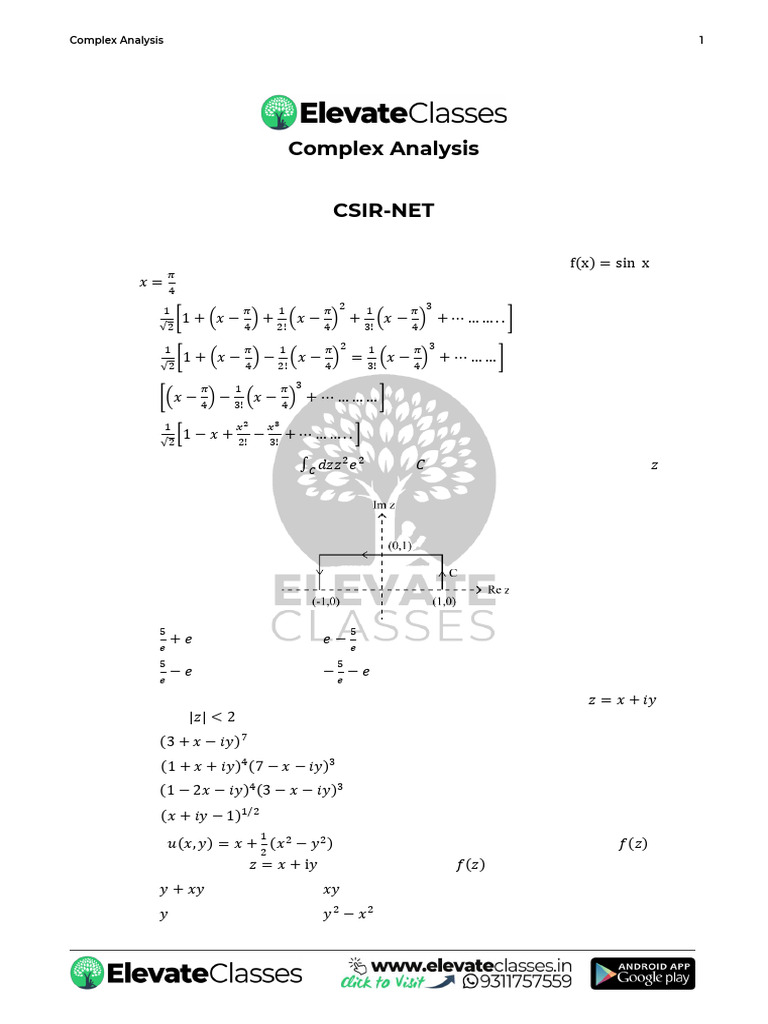 Complex Analysis Csir-Net | PDF | Complex Analysis | Function (Mathematics)