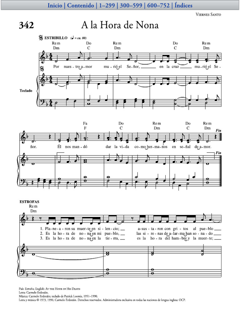 A-la-Hora-de-Nona-Partitura | PDF