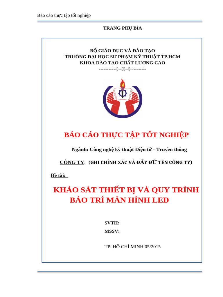 Mau - báo Cáo Thực Tập Tốt Nghiệp-dtcn Hk2-2015 | PDF