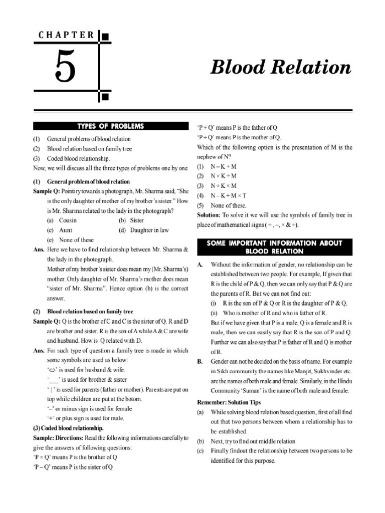 Analogy Blood Relation Venn Diagram | PDF