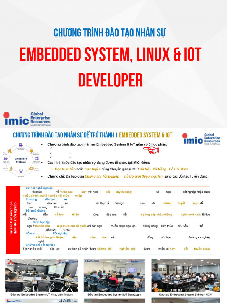 Imic Chuong Trinh Dao Tao Nhan Su Embedded System Linux Iot Developer | PDF