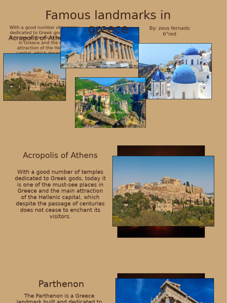 Famous Landmarks in Greece Zeus Fernando 6°red | PDF