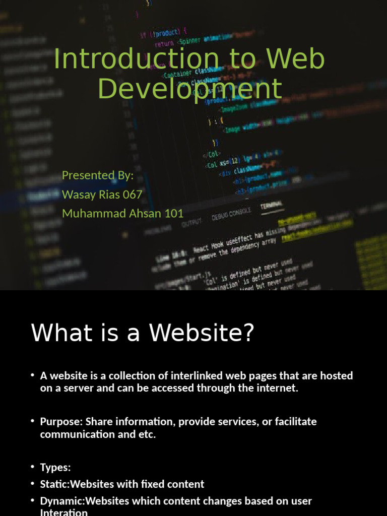 Web Development Presentation Final | PDF | Websites | World Wide Web