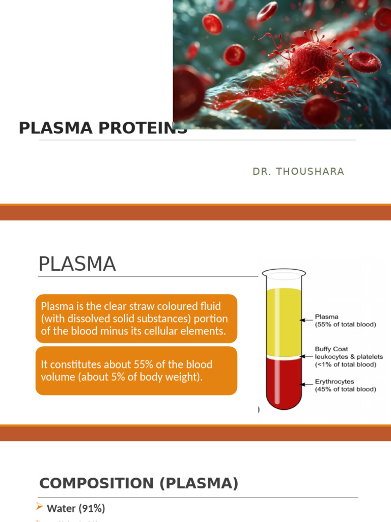 Overview of Plasma Proteins and Functions | PDF | Blood Plasma | Capillary