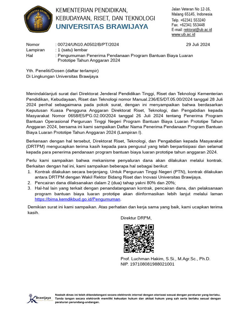 0724 Pengumuman Penerima Pendanaan Program Bantuan Biaya Luaran ... 0724 Pengumuman Penerima Pendanaan Program Bantuan Biaya Luaran ...