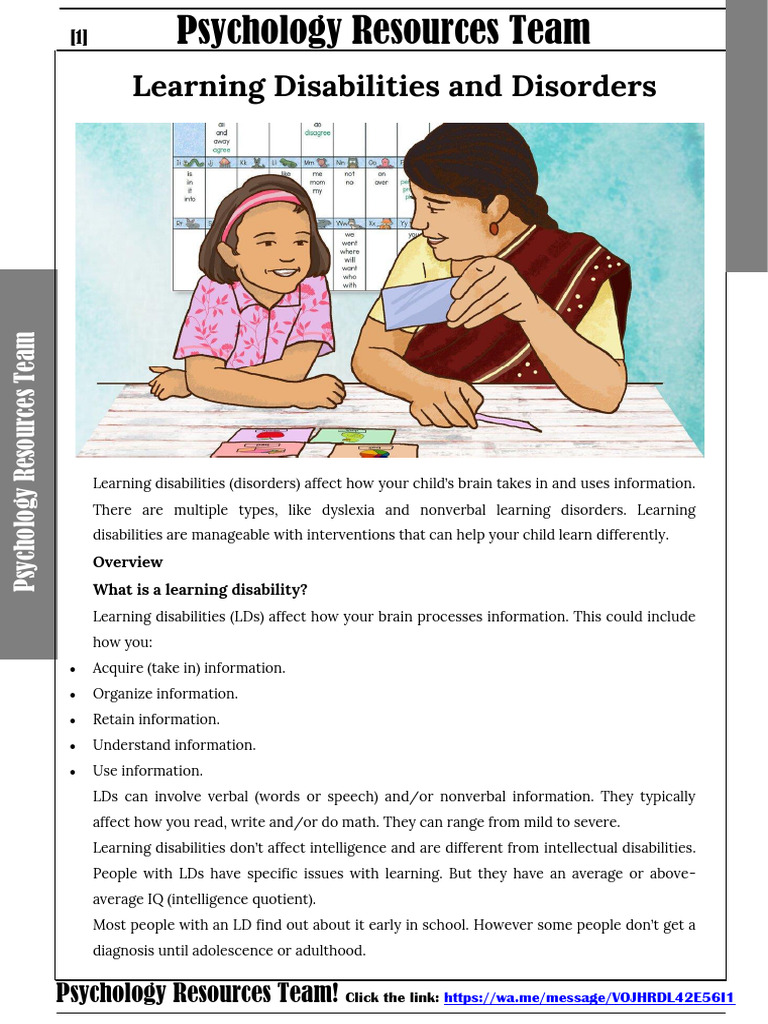 Understanding Learning Disabilities | PDF | Learning Disability ...