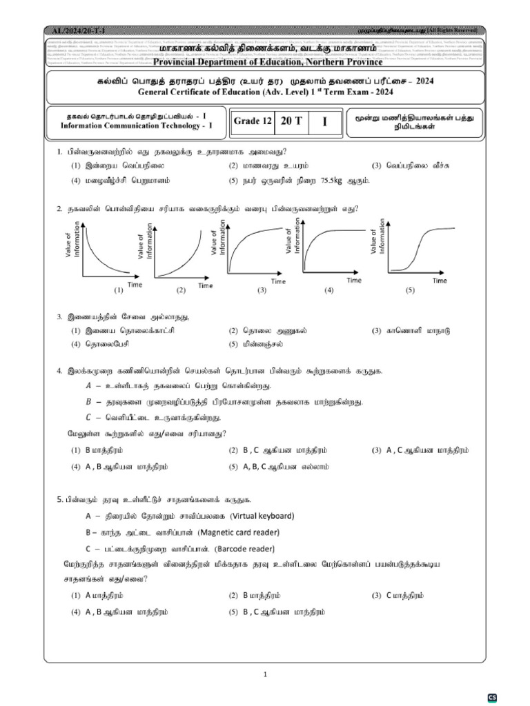 ICT Grade 12 TM MCQ | PDF
