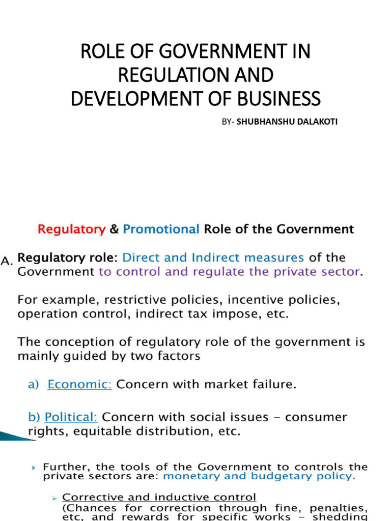 Unit-4 Role of Government in Business | PDF