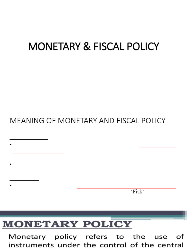 UNIT-4 MONETARY & FISCAL POLICY (1) (1) | PDF