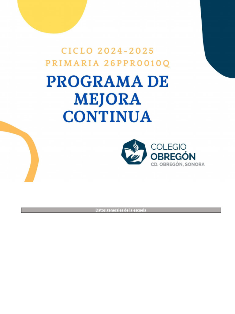 Programa de Mejora Continua CO | PDF | Aprendizaje | Enseñando