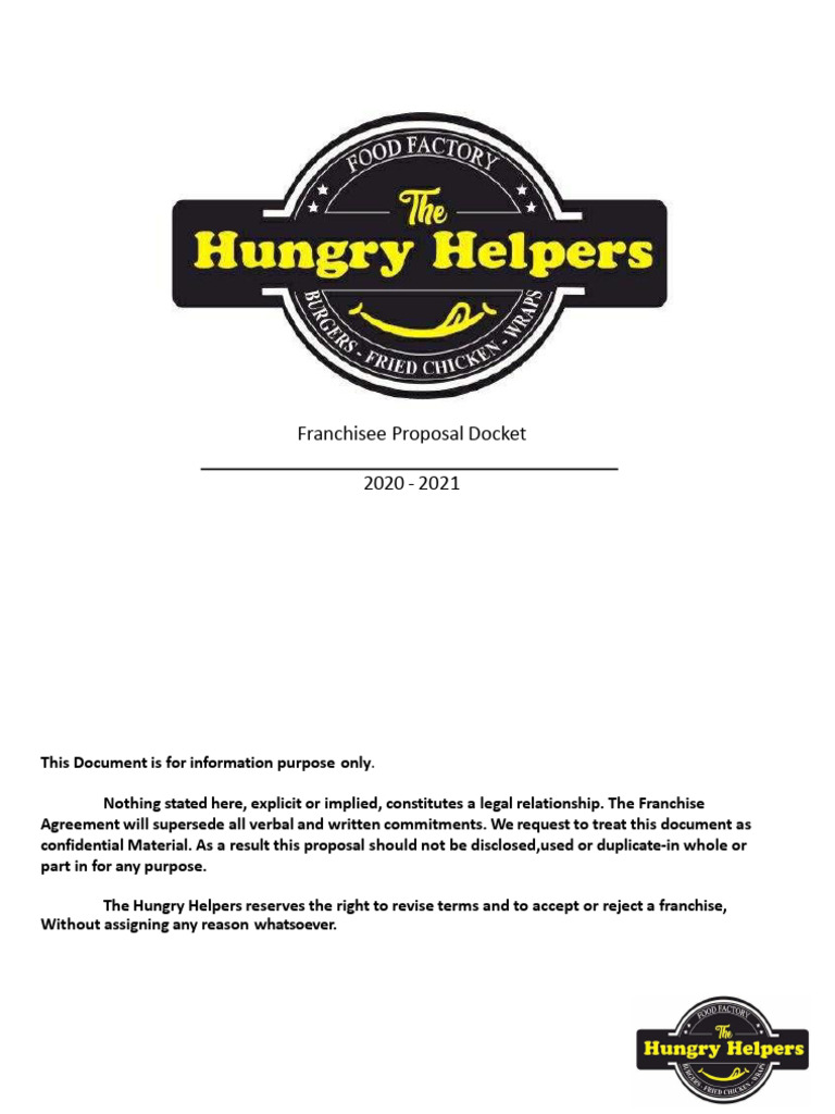 Hungry Helpers Franchise Proposal | PDF | Franchising | Business