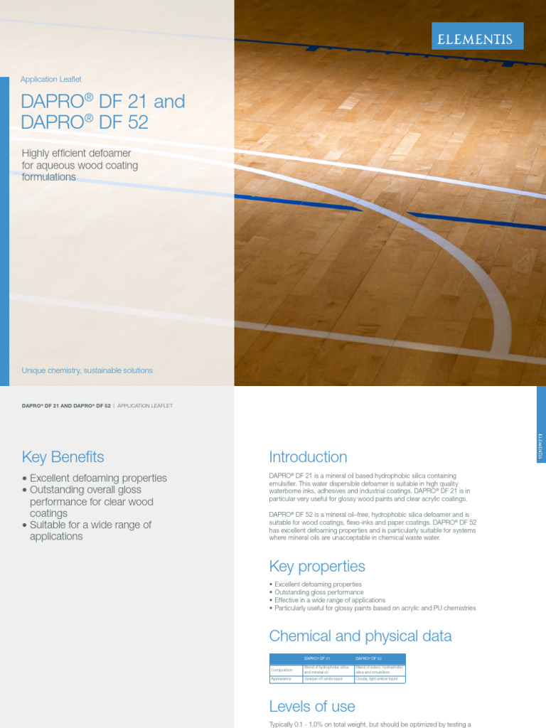 Elementis Dapro DF 21 DF 52 Leaflet | PDF | Materials | Secondary ...