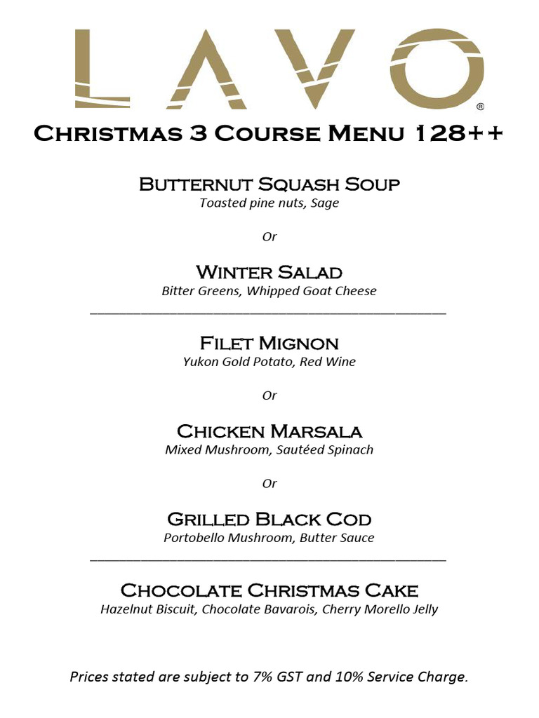 Christmas 3-Course Menu Options | PDF
