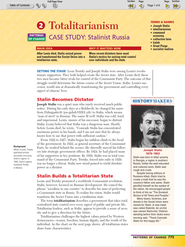 Totalitarianism: CASE STUDY: Stalinist Russia | PDF | Joseph Stalin ...