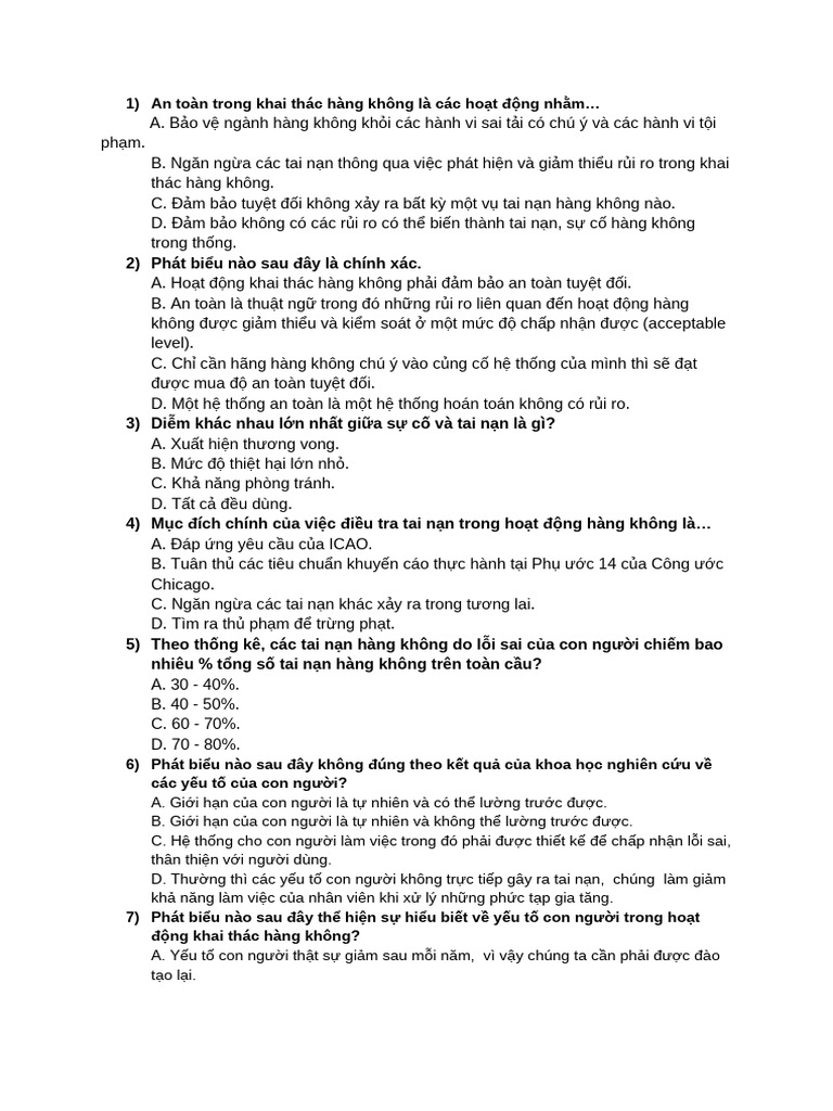 Chương 10 - An Toàn Hàng Không | PDF