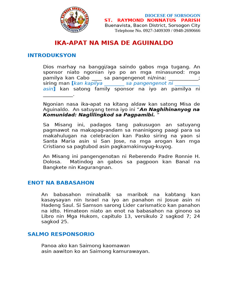 4th Misa de Aguinaldo | PDF